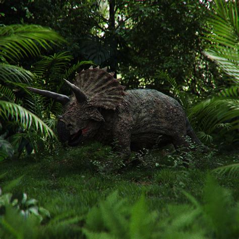 Artstation Triceratops In The Forest