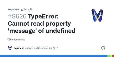 Typeerror Cannot Read Property Message Of Undefined · Issue 8626 · Angularangular Cli · Github