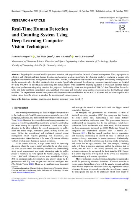 Pdf Real Time Human Detection And Counting System Using Deep Learning