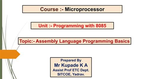 Programming With 8085pptx