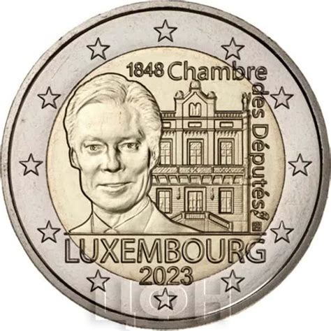 2023 год 2 евро Люксембург памятная монета 175 лет Палате