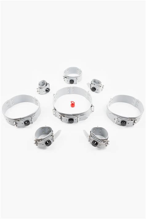 Full Body Lockable Segufix Restraints Set Light Grey Chrome