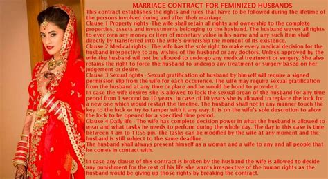 Contract For You Gender Role Reversal