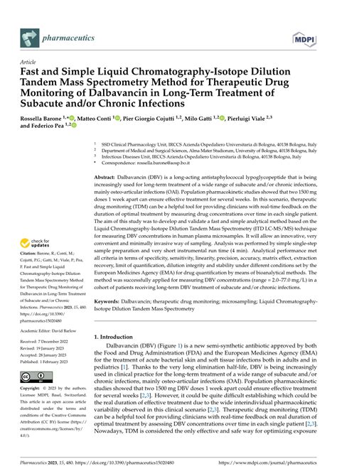 Pdf Fast And Simple Liquid Chromatography Isotope Dilution Tandem