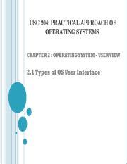 Chapter Types Of OS User Interface Ppt CSC PRACTICAL APPROACH OF OPERATING SYSTEMS