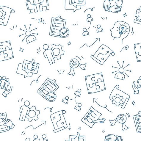 Premium Vector Seamless Pattern With Hand Drawn Management Elements