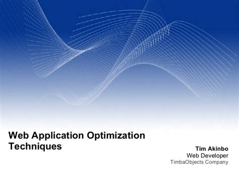 web application optimization techniques