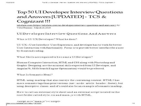 Front End Developer Interview Questions And Answers Pdf Unique