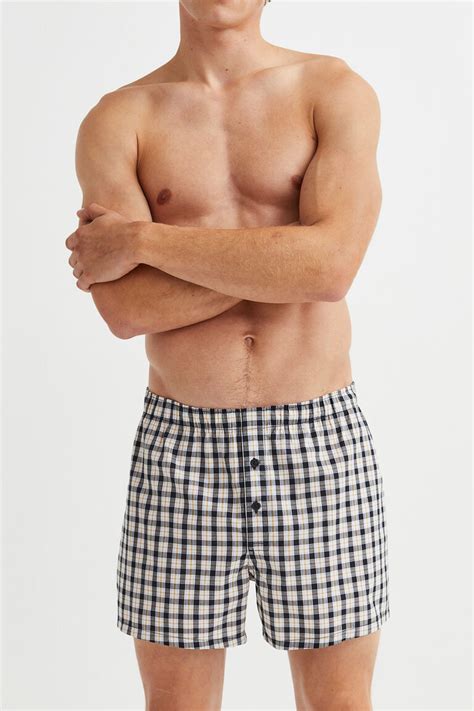 5 Pack Woven Cotton Boxer Shorts
