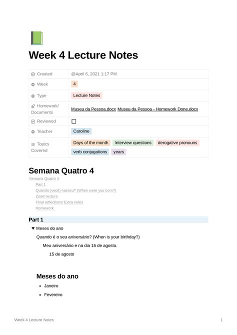 Week 4 Lecture Notes Å Week 4 Lecture Notes Created Week 4 Type