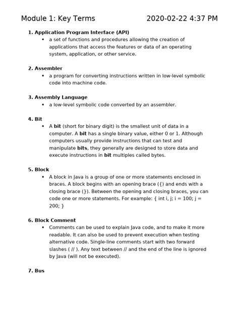 Java Programming Key Terms Explained Pdf Java Virtual Machine