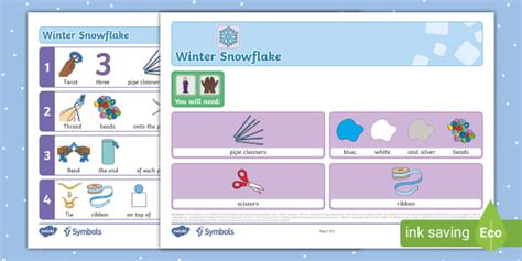 Twinkl Symbols Winter Snowflake Craft Teacher Made