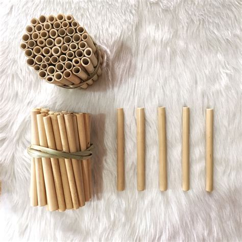 5 Inches Bamboo Cocktail Straws Reusable Bamboo Straw Shopee