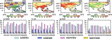 Spatial Patterns Of Multi Year Averaged Frequencies Days Year Of A Download Scientific