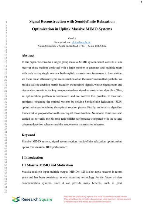 Pdf Signal Reconstruction With Semidefinite Relaxation Optimization