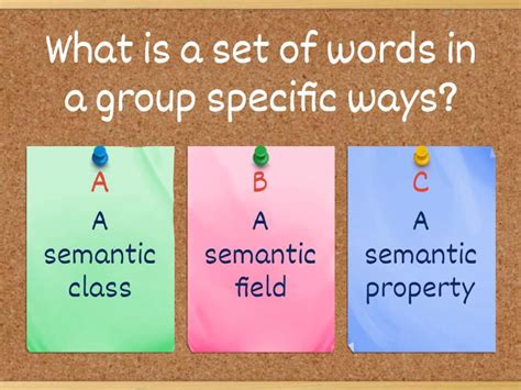 Semantic Classification Of Words Quiz