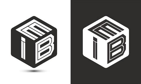 Premium Vector Eib Letter Logo Design With Illustrator Cube Logo Vector Logo Modern Alphabet