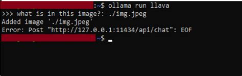 error post localserver 11434 api chat eof in ollama while running llava r ollama