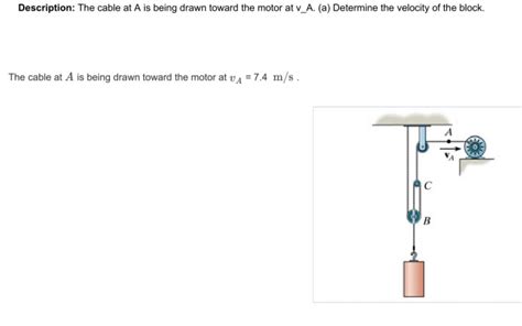 solved description the cable at a is being drawn toward the