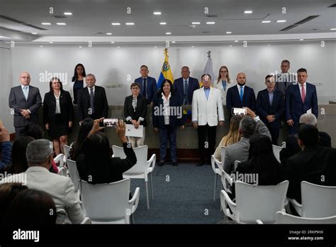 Newly Named National Electoral Council Members Stand During Their