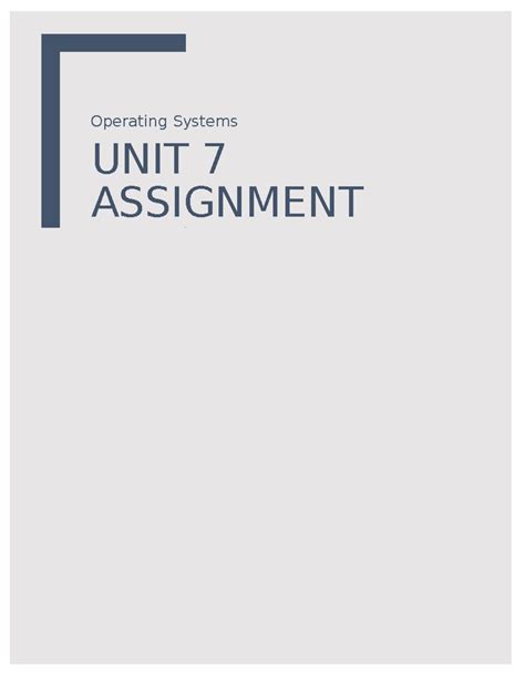 Cs2301 Assignment 7 Required Work For Operating System Cs 2301