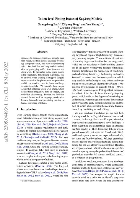 pdf token level fitting issues of seq2seq models