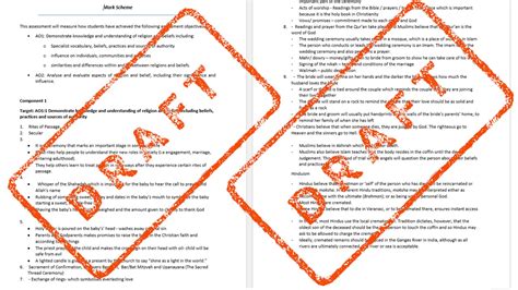 Rites Of Passage End Of Unit Assessment And Mark Scheme Teaching Resources