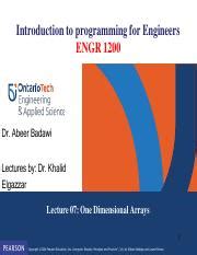Mastering One Dimensional Arrays In C For Engineers Course Hero
