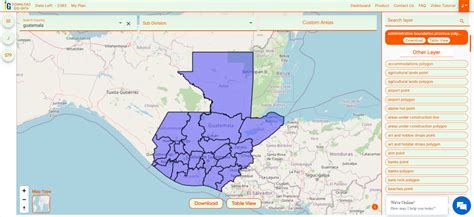 Download Guatemala Administrative Boundary Gis Data For National Department Municipality And