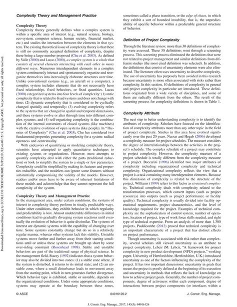 Exploring And Assessing Project Complexity Dao 17 Pdf