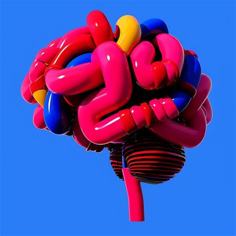Abstract Brain Sculpture Premium Ai Generated Image
