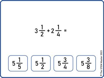 Adding Mixed Numbers With Unlike Denominators Interactive Google Slides