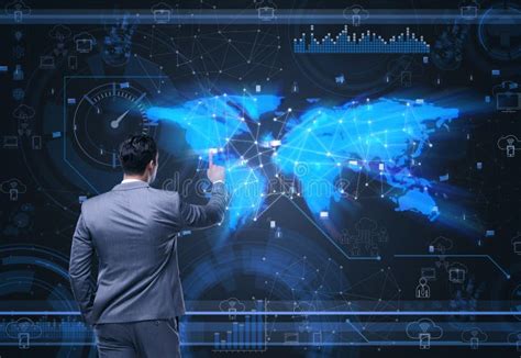 The Man In Social Data Management Concept Stock Image Image Of