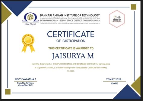 Jaisurya M On Linkedin Algorithmarcade Codechef Bitevent