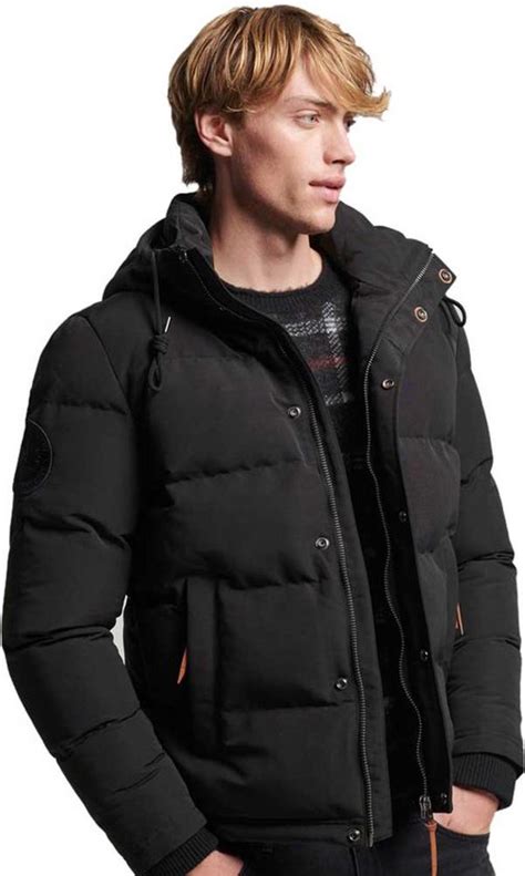 Superdry Everest Hooded Puffer Jasje Heren Jet Black L Bol