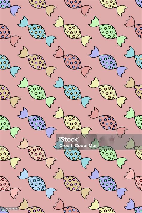 Caramels In Colorful Wrappers Seamless Vertical Vector Pattern Stock Illustration Download