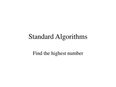 Ppt Standard Algorithms Powerpoint Presentation Free Download Id