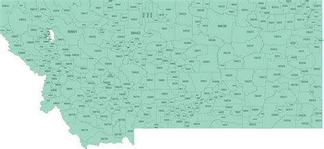 Montana Zip Code Map Basic Your Vector