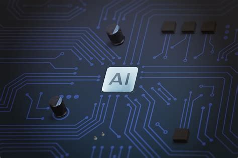 Premium Photo Advanced Ai Chip Integrated Onto A Complex Electronic Board Representing The