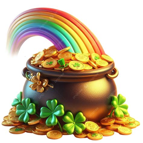 Gambar Pot Emas Dan Pelangi Png Vektor Psd Dan Clipart Dengan Background Transparan Untuk