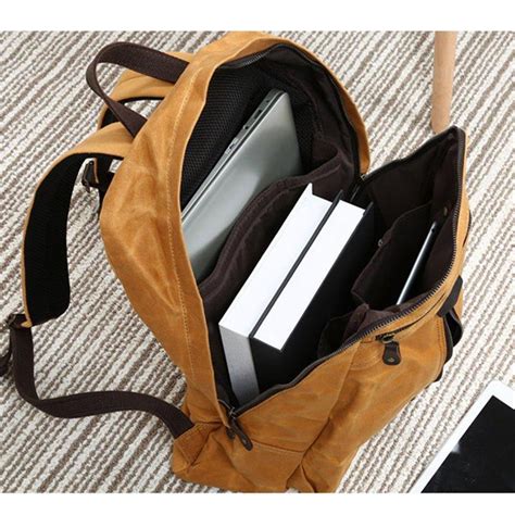 Waterproof Waxed Canvas Backpack Laptop Daypack Woosir