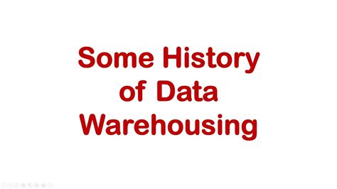 Bb0004 Some History Of The Data Warehousing Area Youtube