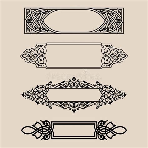 Boarder Pattern Design Floral Boarder Design Vintage Frames Stock Vector Illustration Of