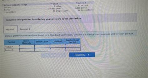 solved exercise 4 11 algo computing product cost per unit