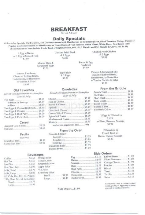Menu Of Ajo Cafe In Tucson Az 85713