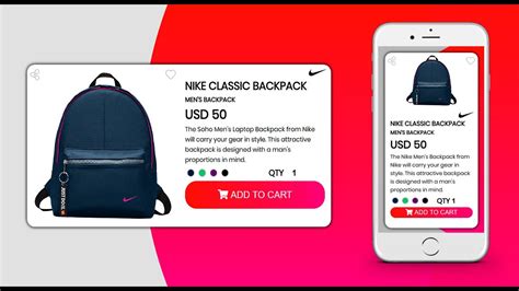 Responsive Product Card Using Html Css And Javascript Youtube