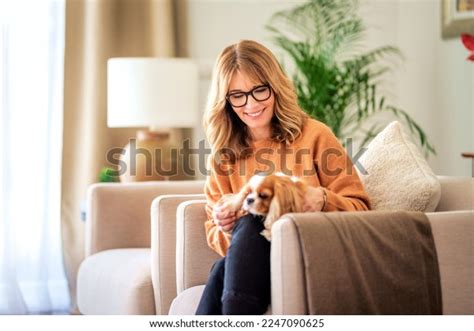 Portrait Attractive Middle Aged Woman Relaxing Stock Photo Shutterstock