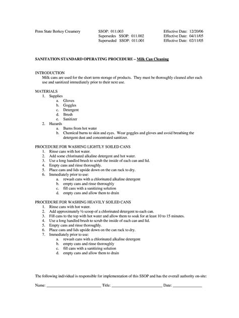 Ssop Template Fill Out Sign Online DocHub