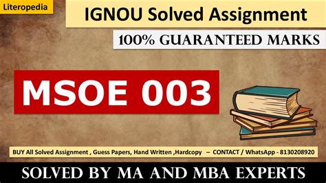IGNOU Solved Assignment For MSOE 003 2024 2025
