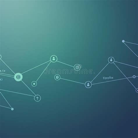 Abstract Digital Illustration Featuring A Network Of Interconnected Nodes And Lines Stock